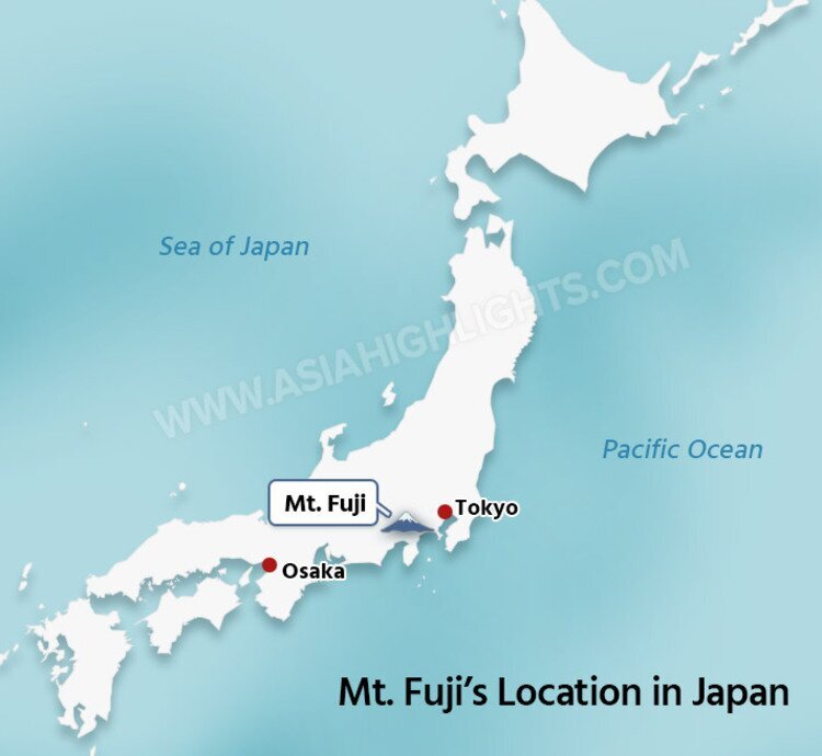 Mt Fuji Tourist Map with Attractions and Itinerary Routes
